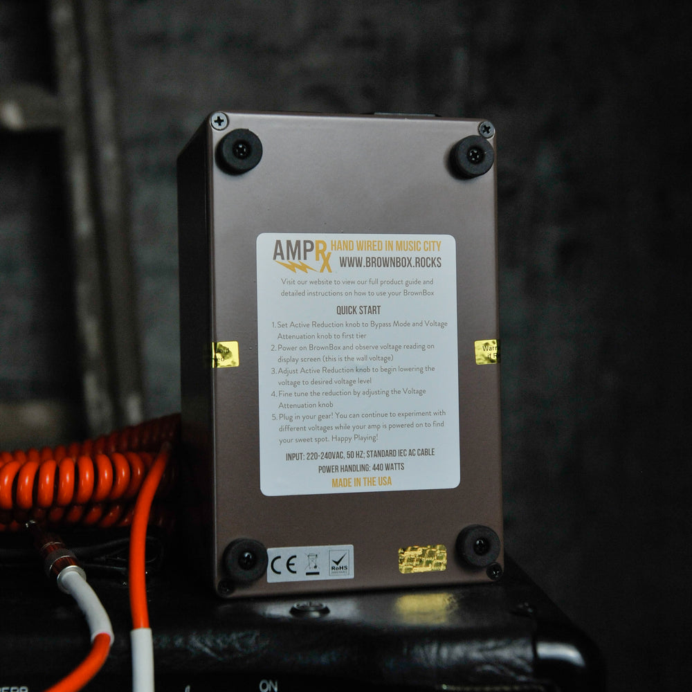 AmpRx Brown Box Amplifier Attenuator 220-240V, 50/60hz – Gladesville Guitar Factory