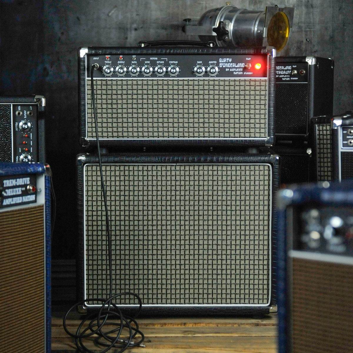 Amplified Nation Dirty Wonderland Head 22W Black Croc / Large Check Gr ...