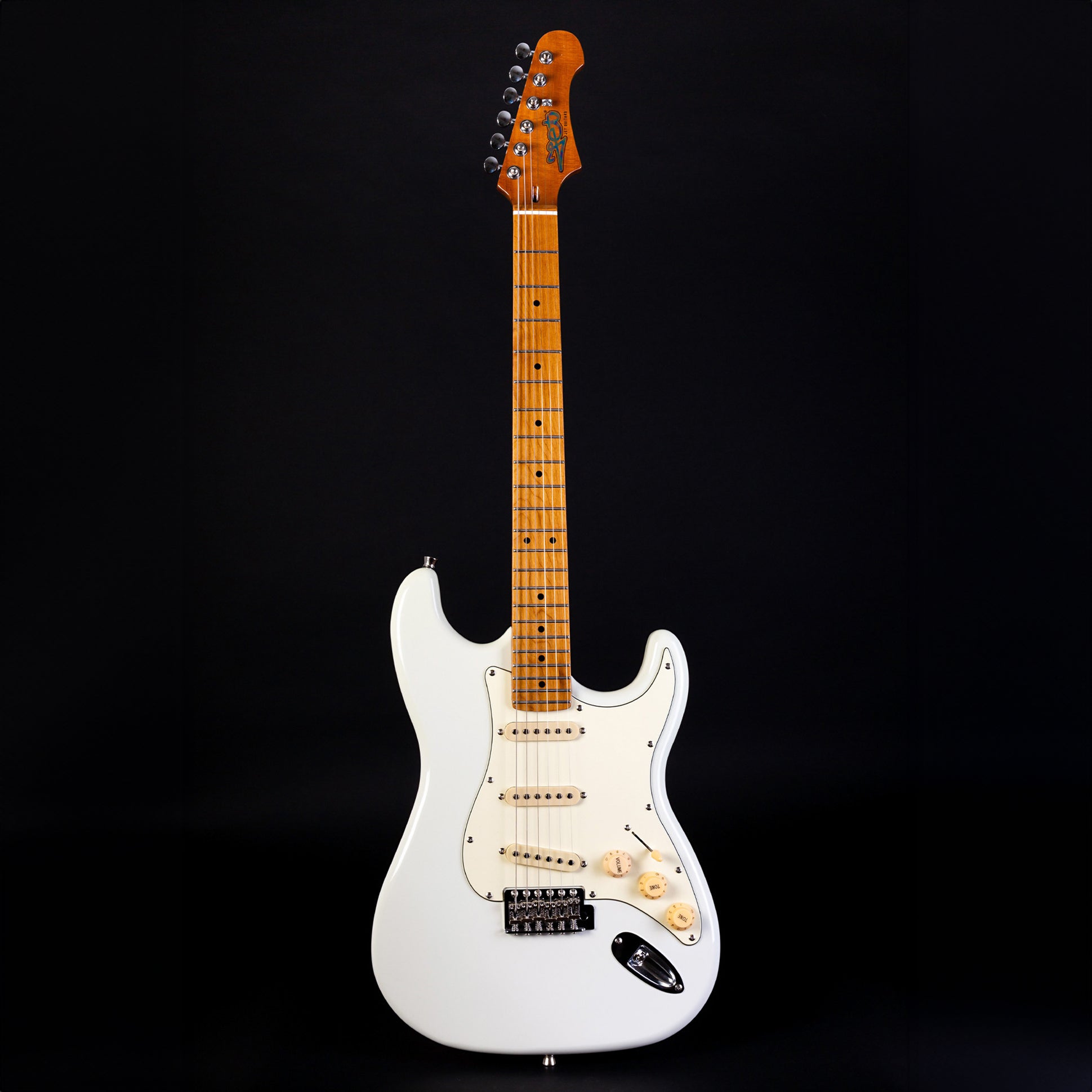 JET - JS-300-OW SSS, Roasted Maple, Olympic White – Gladesville Guitar ...