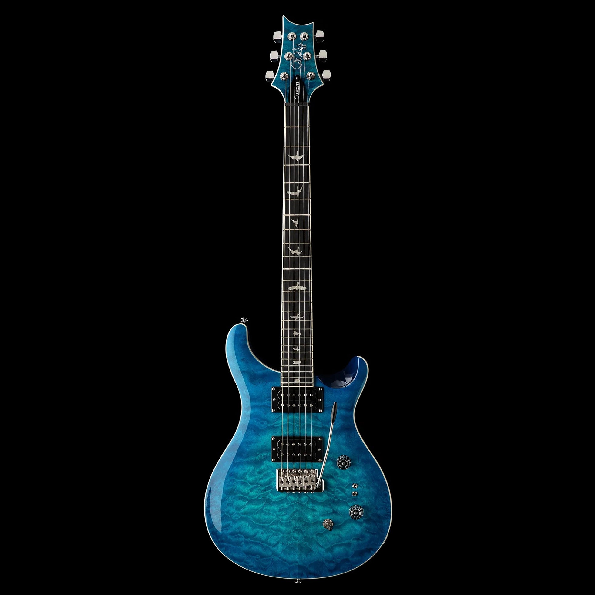 PRS SE Custom 2408 Quilt Top - Lake Blue w/Bag – Gladesville Guitar Factory